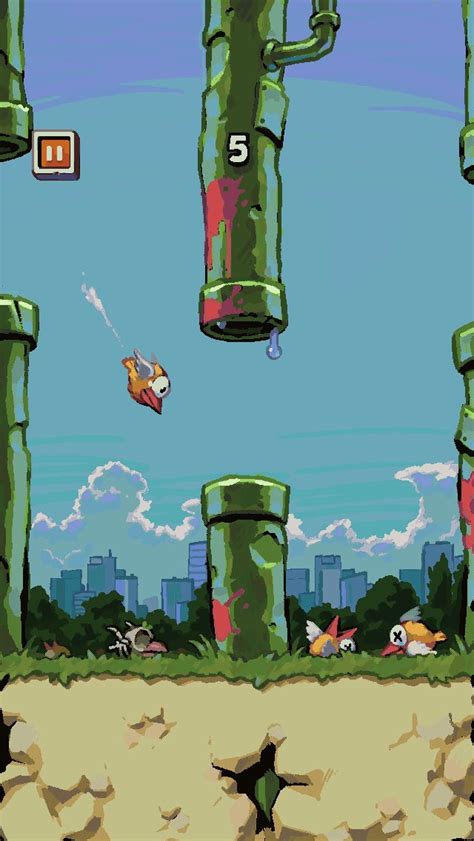 Alphons63 Flappy Bird Score Beak Bird Blood Blue Sky Cloud Day