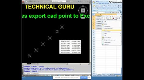 How To Use Auto Cad 2013 Export Xy Coordinates Cad To Excel Youtube
