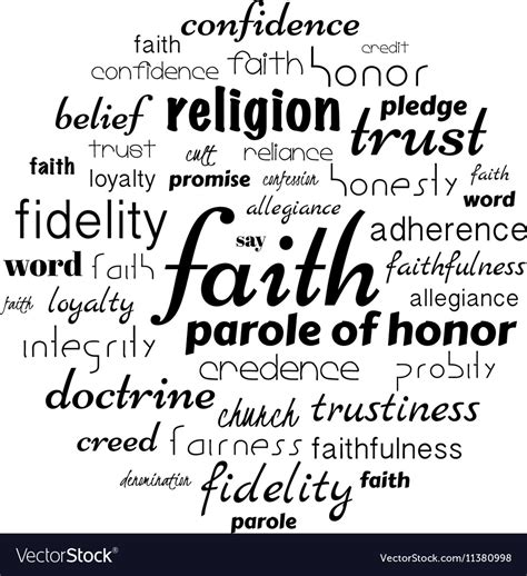 Faith Word Cloud Royalty Free Vector Image VectorStock