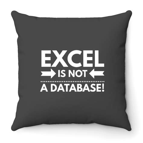 excel is not a database excel is not a database throw pillows sold by