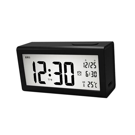 Buy LCD Digital Desk Clock Calendar Temperature Thermometer Alarm Clock Black Online At Low