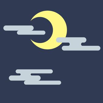 月と雲イラスト｜無料イラスト・フリー素材なら「イラストac」
