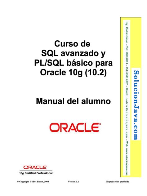 Curso De Oracle Pl Sql Pdf Gestión De Tecnología De La Información