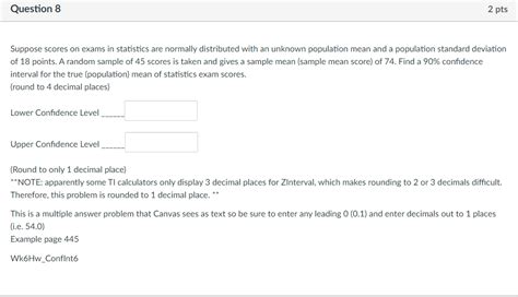 Solved Question 8 2 Pts Suppose Scores On Exams In