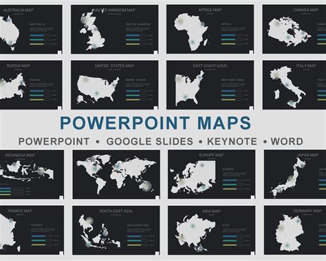 Editable Map Powerpoint Template World Map Powerpoint Fully Etsy