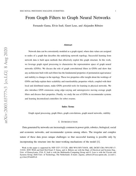 Pdf Graphs Convolutions And Neural Networks