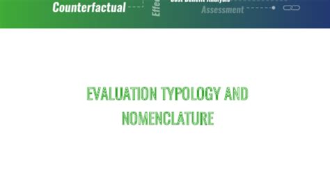 Independent Evaluation Typology And Nomenclature Evalforearth