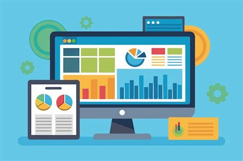 a vibrant digital dashboard featuring various charts graphs and data