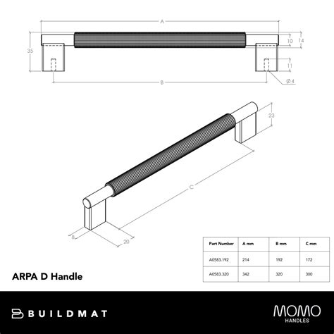 Momo Arpa D Handle 192mm Brushed Black — Specspace