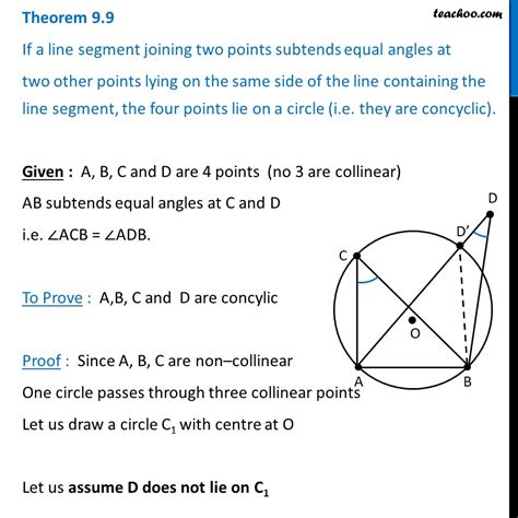theorem 9 9 class 9 if line segment joining 2 points subtends equal