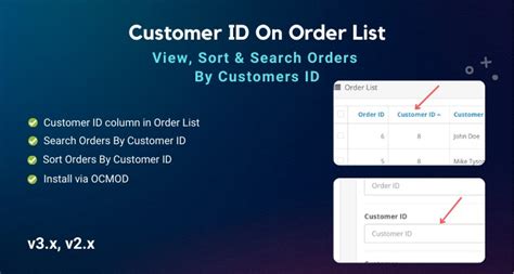 Opencart Customer Id On Orders List With Search Filter