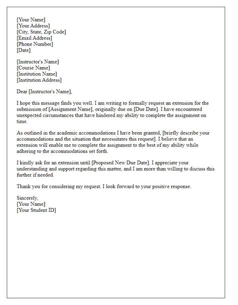 Letter Template For Request Late Assignment Submission Free Samples In Pdf Letterin