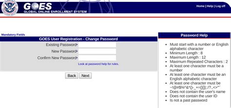 Global Entry Dumb Password Rules
