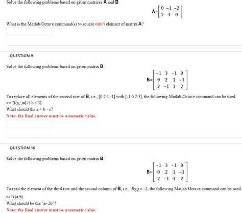 Solved Solve The Following Problems Based On Given Matrix B Chegg