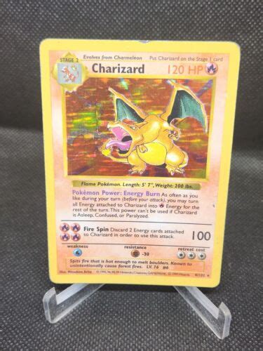 Shadowless Charizard Holo Base Set 4 102 Moderately Played Ebay