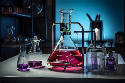 Premium Ai Image A Titration Setup With A Burette And A Conical Flask