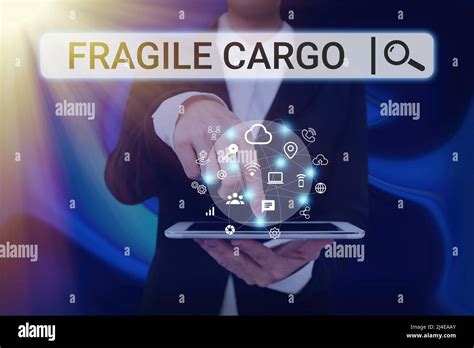 Text Caption Presenting Fragile Cargo Business Idea Breakable Handle With Care Bubble Wrap