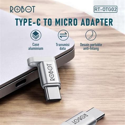 Jual Robot RT OTG Konektor Micro Usb Ke USB C Converter Type C To Micro USB Shopee Indonesia