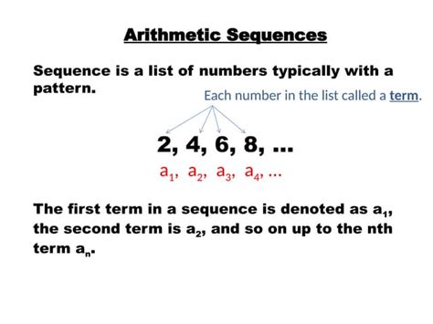 Notes Arithmetic Sequencesseriessumspptx