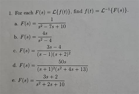 Solved For Each F S L F T Find F T L F S A Chegg Com
