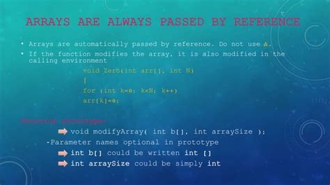 Passing An Array To A Function Ict Programming Pptx Programming
