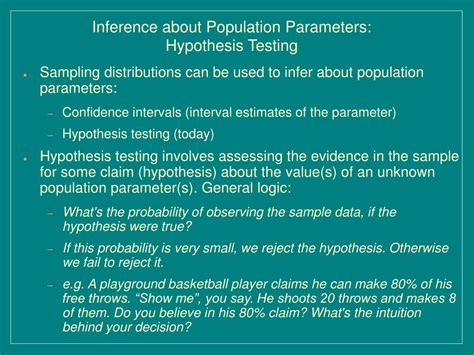 Ppt Inference About Population Parameters Hypothesis Testing Powerpoint Presentation Id5887480