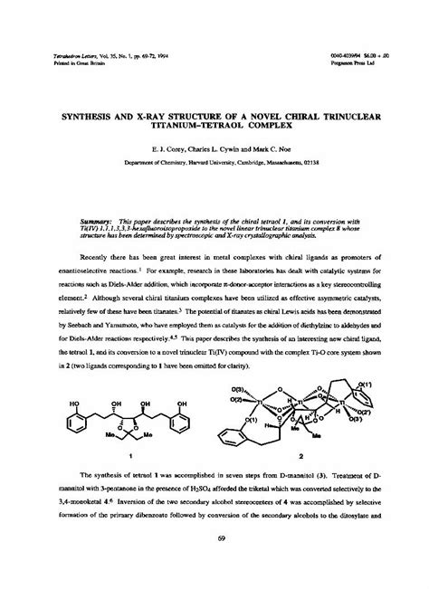 Pdf Synthesis And X Ray Structure Of A Novel Chiral Trinuclear