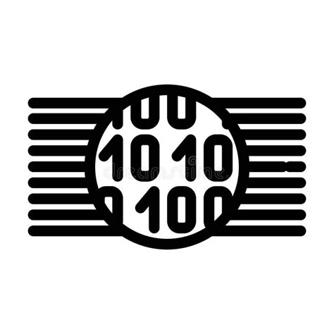 Binary Code Big Data Line Icon Vector Illustration Stock Illustration