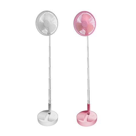 고품질 휴대용 접이식 텔레스코픽 플로어 선풍기 4 풍속 조절 B 충전식 미니 여름 조용한 학생 데스크탑 티몬