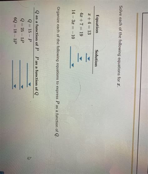 Solved Solve Each Of The Following Equations For A Equation