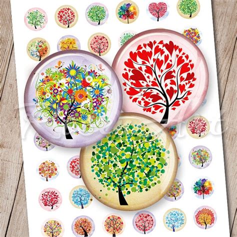 Button Tree Art Etsy