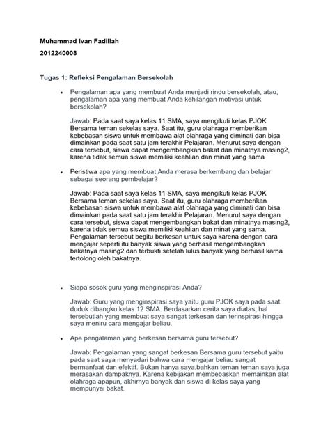 Muhammad Ivan Fadillah Filosofi Pendidikan Pdf Karier And Perkembangan