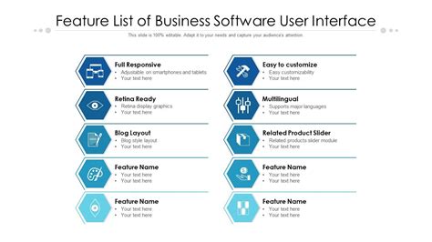 feature list of business software user interface presentation