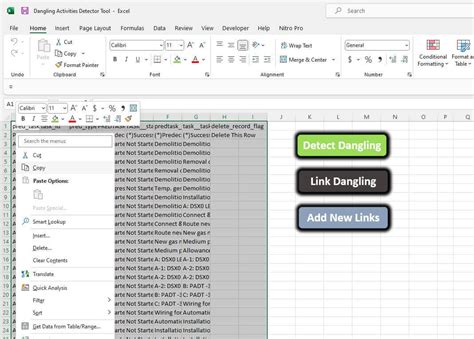 Detecting And Fixing Dangling Activities In Primavera P6 Time Schedule