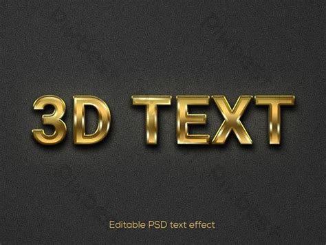 3d Gold Text Effect Vector Graphic Element Graphic Elements Template Psd Png Images Psd Free