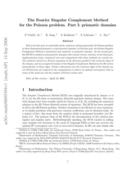pdf the fourier singular complement method for the poisson problem