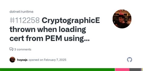Cryptographicexception Thrown When Loading Cert From Pem Using
