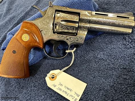 Three Gun Set C Engraved Colt Pythons For Sale