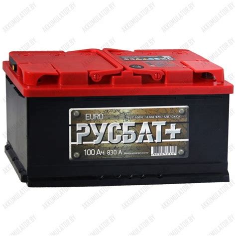 Купить Аккумулятор РусБат Плюс 6СТ-100 L / 100Ah / 830А / Прямая ...
