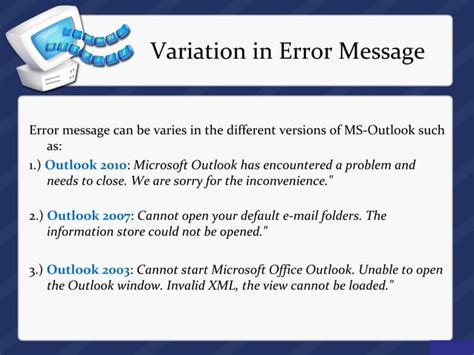 Fix Outlook Error Cannot Start Microsoft Outlook Ppt