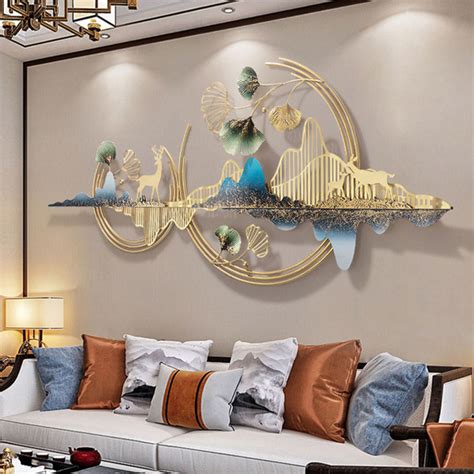 Панно на стену декоративное Листья гинкго и олени панно металлическое на стену Арт Деко декор