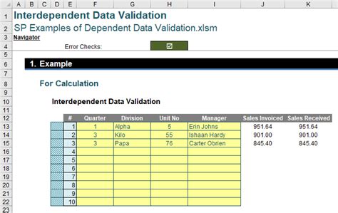 Depending On Data Validation Lists Icaew