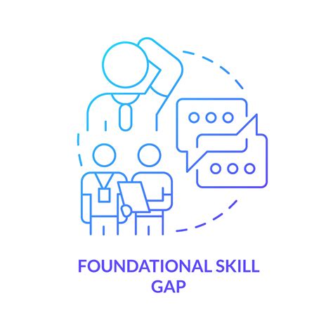 Foundational Skill Gap Blue Gradient Concept Icon Soft Skills Absence Issue In Higher