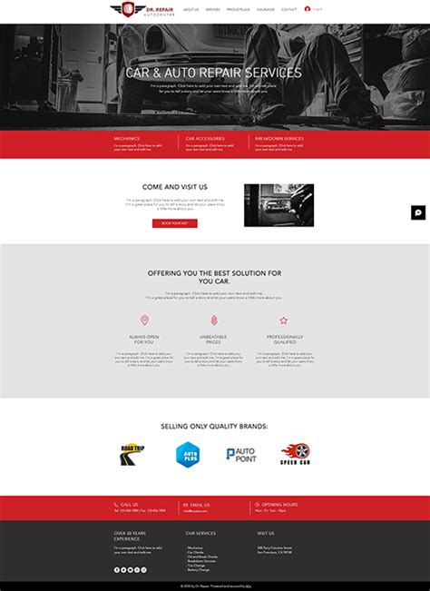 auto and car repair website templates