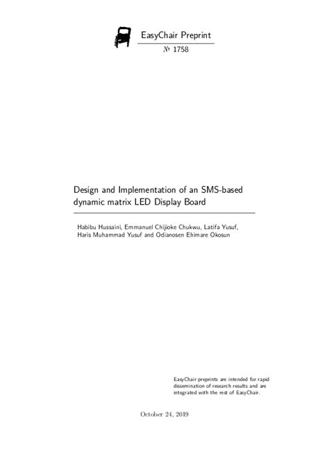 Pdf Design And Implementation Of An Sms Based Dynamic Matrix Led