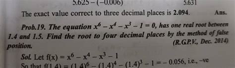 the exact value correct to three decimal places is 2 094 ans prob 19 t