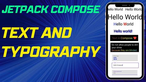 Jetpack Compose Text And Typography Complete Tutorial Youtube