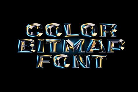 Chrome Lights Bitmap Color Font On Yellow Images Creative Store 110030