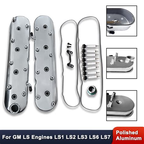 For Gm Ls Ls1 Ls2 Ls3 Polished Aluminum Tall Valve Covers With Coil Mounts Ebay