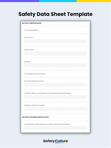 Free Safety Data Sheet Template Pdf Safetyculture